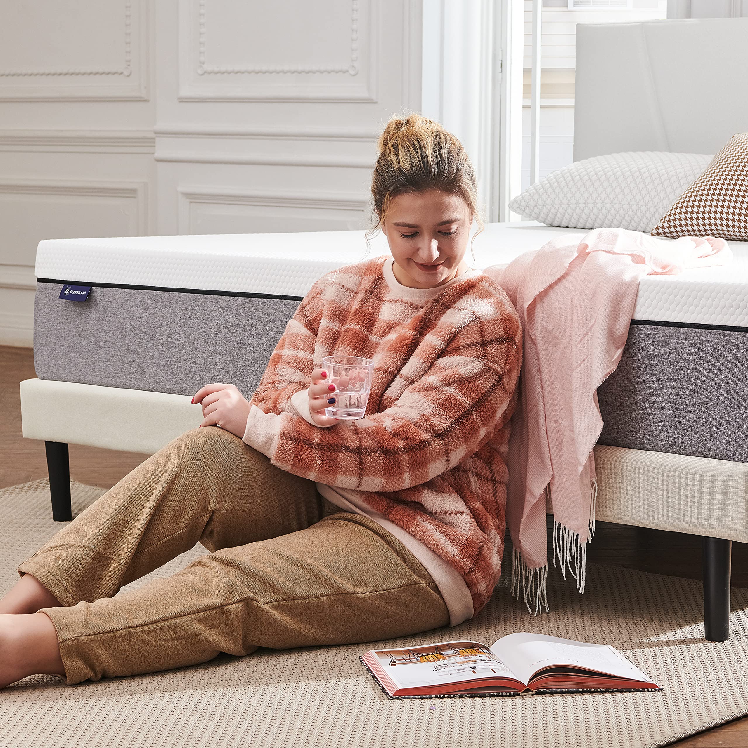 S SECRETLAND King Mattress, 14 inch Gel Memory Foam Mattress,Medium Feels-Bed Mattress in a Box,King Size Mattress