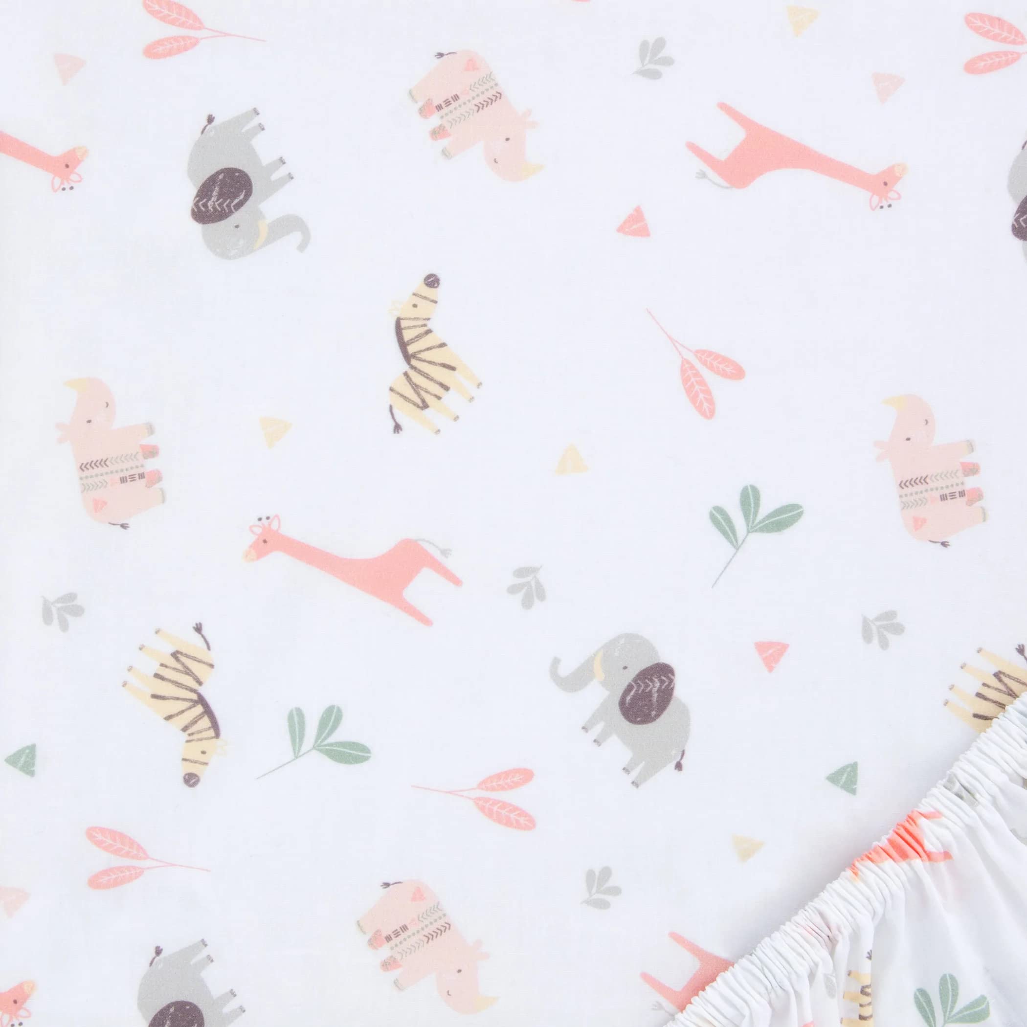 Trend Lab Sweet Jungle 100% Soft Cotton Percale Changing Pad Cover, Fits A Standard Changing Pads