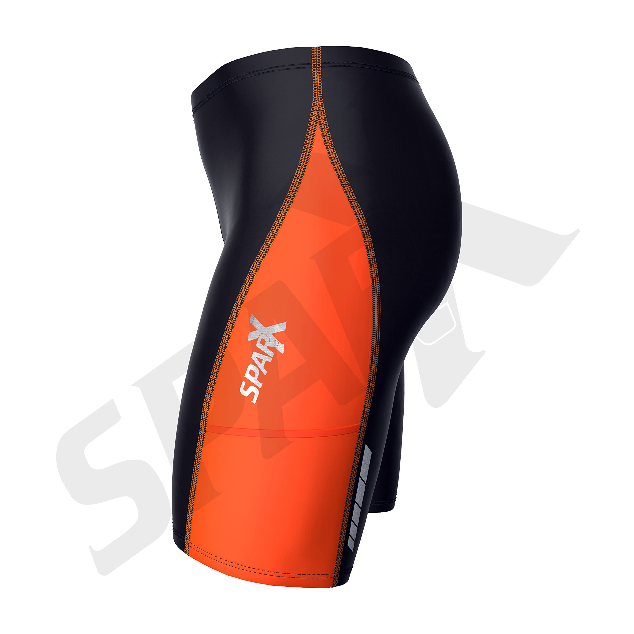 Sparx Men`s Perform 2.0 Triathlon Shorts 9" Tri Short | 2 Easy Reach Pockets | Swim-Bike-Run (Medium, Bright Orange)