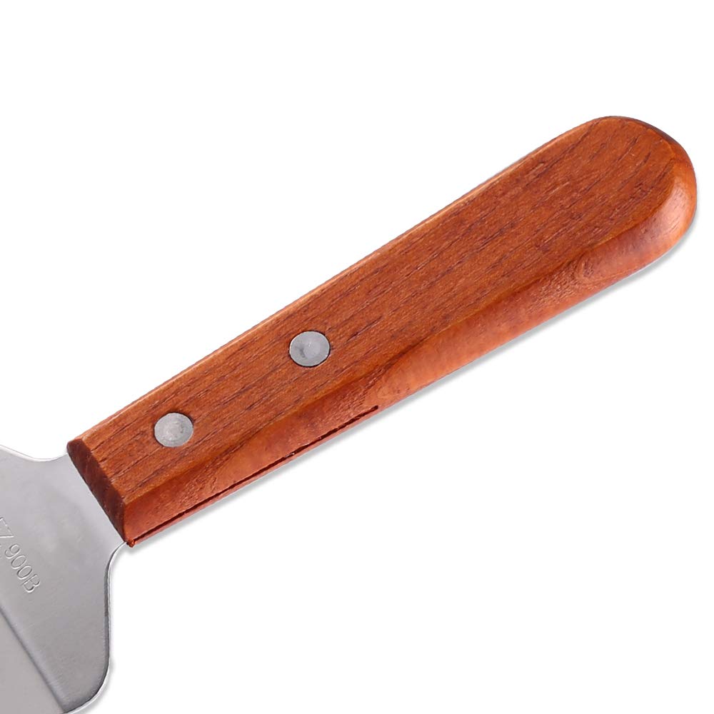 Wooden Handle Stainless Steel Pizza Shovel,10 inches DIY Baking Tools, Cake Cooking Shovel, Cheese Shovel,Pie Cake Holder Triangular Spade Server for Cakes Shovel Baking Flipper (10)
