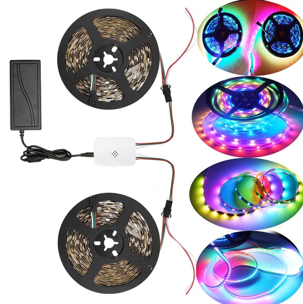 Sumaote Dream Color LED Strip Lights, 32.8ft 5050 WiFi Control Color Changing Rainbow LED Light Strips Chasing Effect, LED Strip Lights Sync to Music, Compatible with Alexa Google Home