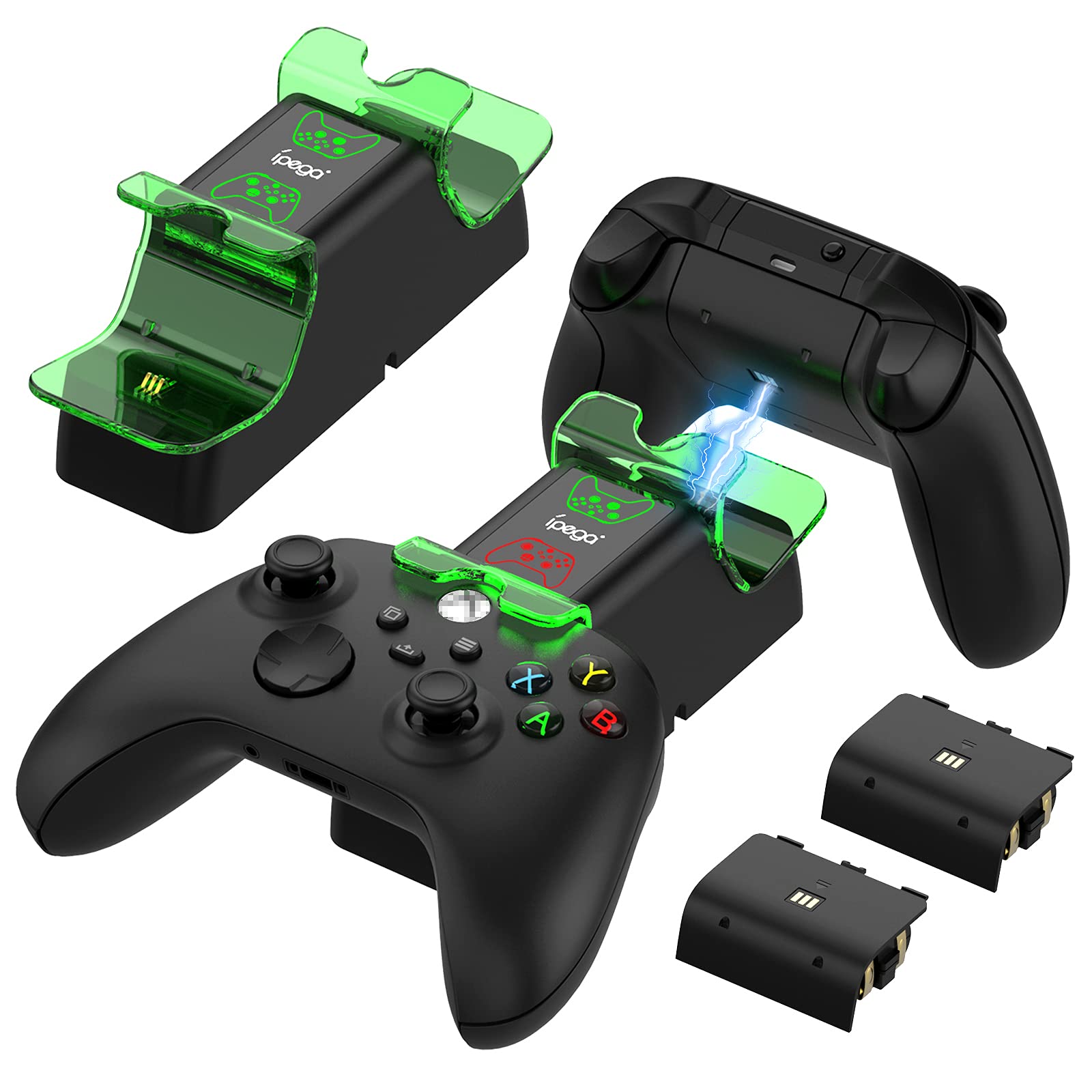 Upgrade Charging Station with 1400mAh Rechargeable Battery Compatible with Xbox Series X/S, YUANHOT Controller Charger with 2 Pack Batteries (NOT Compatible with Xbox One S/X)