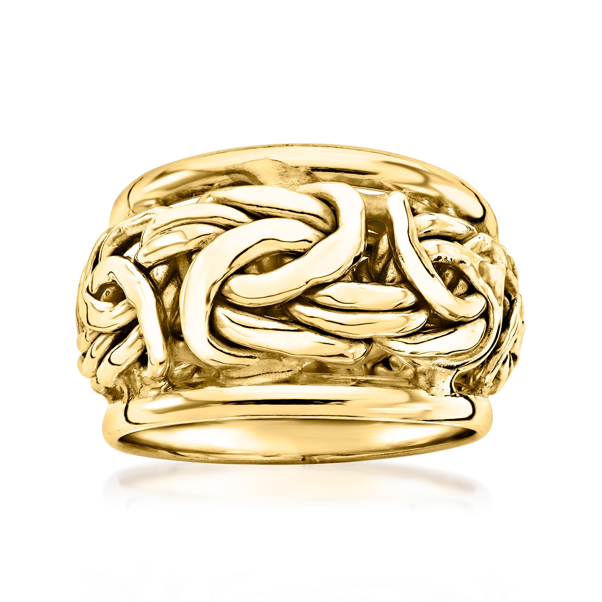 Ross-Simons 14kt Yellow Gold Byzantine Link Ring. Size 9