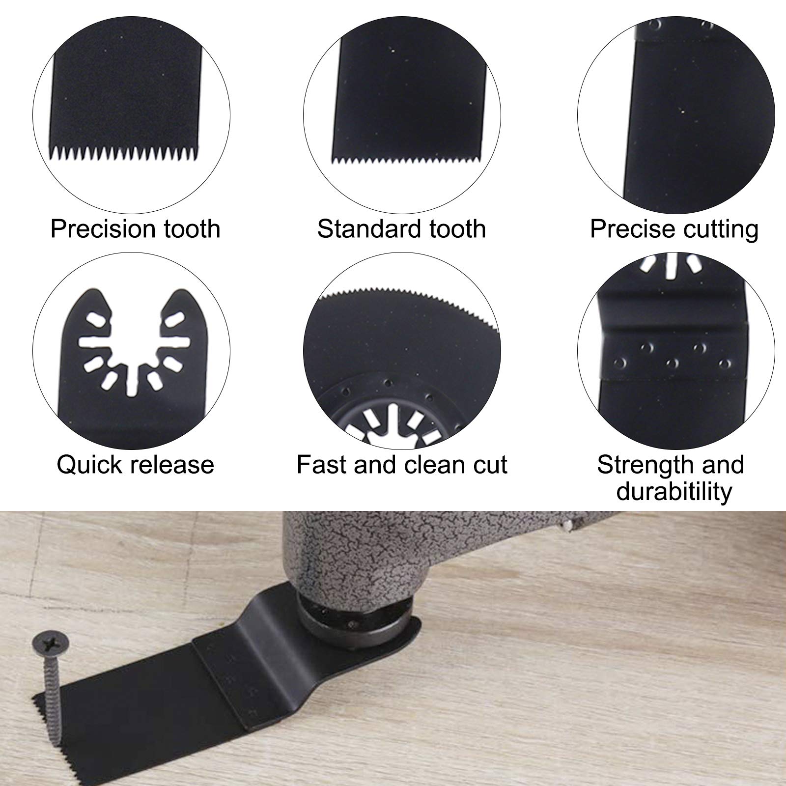 Tysun 64 Pcs Oscillating Tool Blades Multi Tool Blades Oscillating Saw Blades Accessories Kit Fit for Dewalt, Fein Multimaster, Bosch, Dremel, Makita, Milwaukee, Rockwell, Ryobi, Craftsman, Ridgid