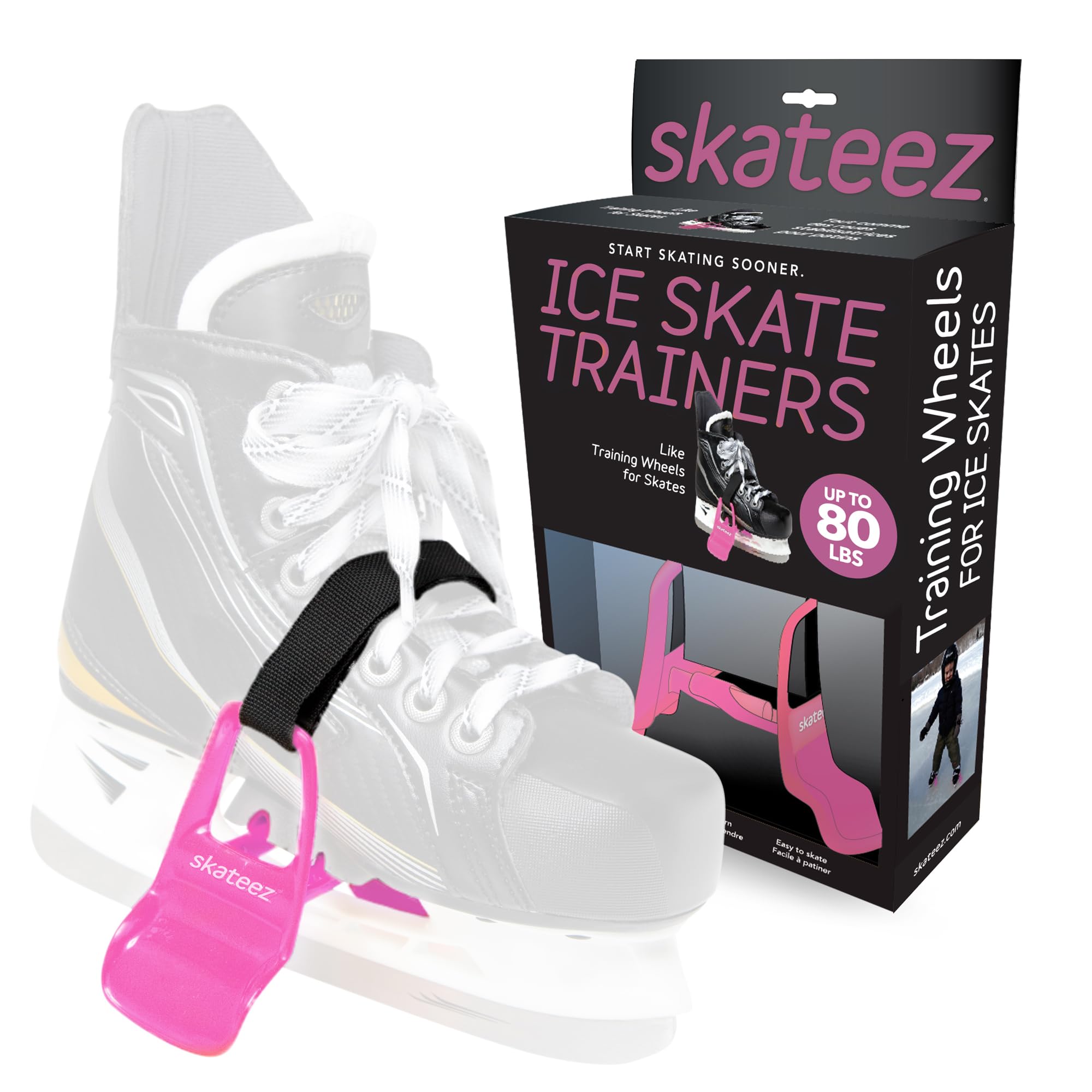 Skateez Skate Trainers for Ice Skates (Medium, Grey) - Ice Skate Trainer for Kids, Toddlers, Youth & Beginners | Skate Trainer Kids | Learn to Skate Aid