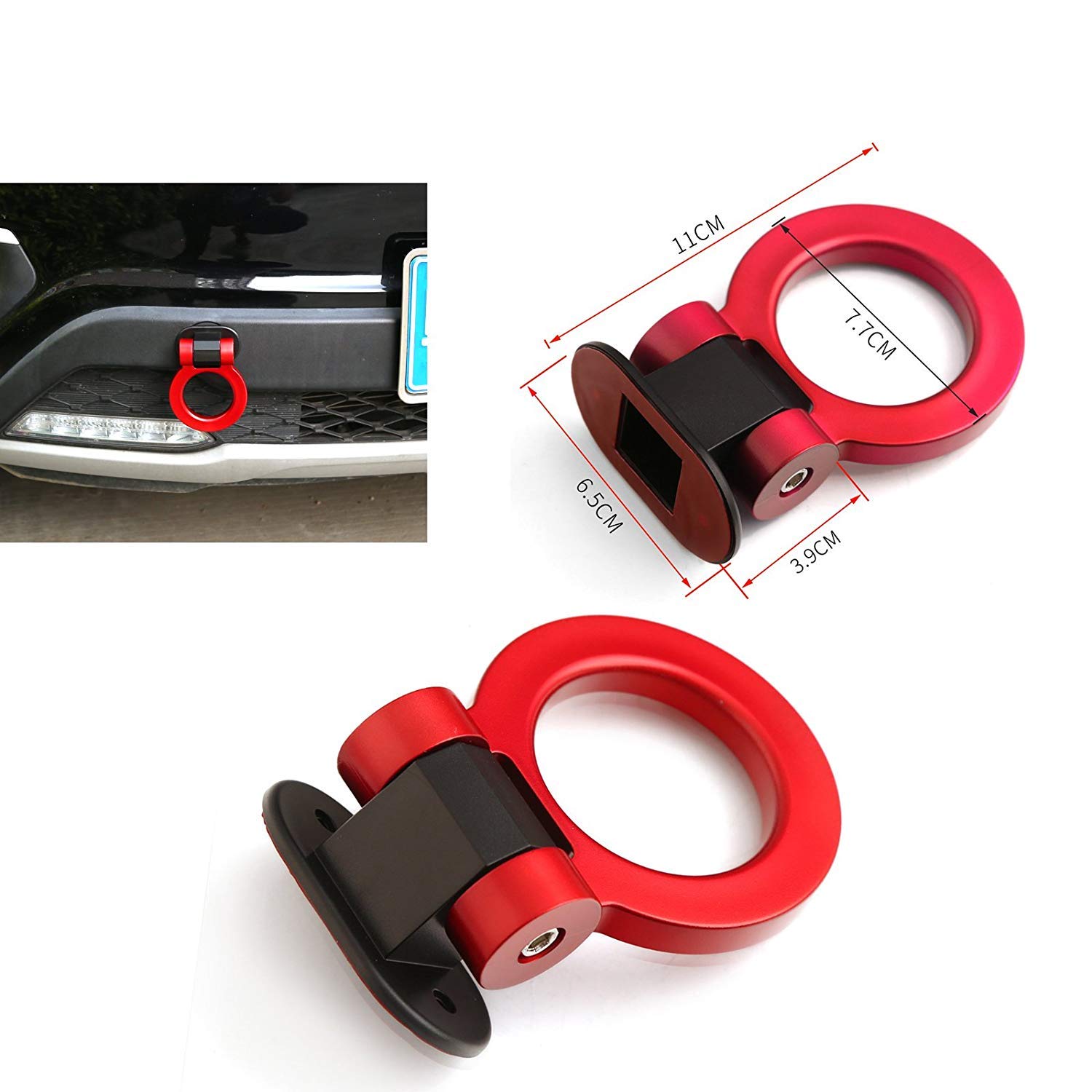 Red Universal ABS Bumper Car Sticker Adorn Car Dummy Tralier Hook Kit Car Series of Exterior Auto Accessories