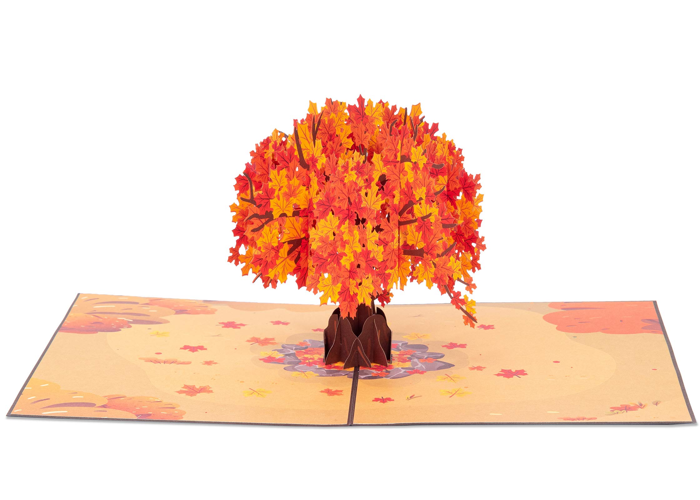 Paper Love 3D Autumn Pop Up Card, Handmade Maple Tree Popup Greeting Cards, For Fall, Birthday, Thanksgiving, Thinking of You, Sympathy, All Occasion - 5" x 7" Cover - Includes Envelope and Note Tag