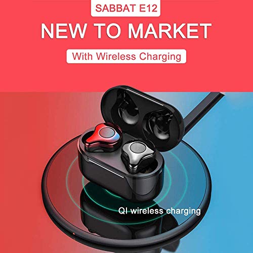 Sabbat E12 Ultra TWS Bluetooth 5.0 True Wireless HiFi Earbuds, Sweatproof Noise Canceling Earphones with Built-in Mic for Sports (Sliver)