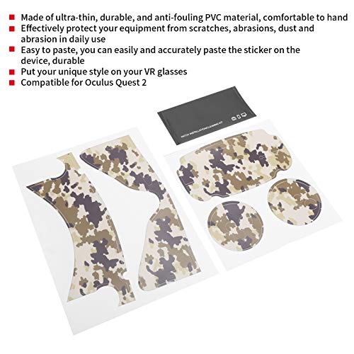 VR Headset Stickers, Sturdy Durable Wear-Resistant VR Controller Stickers Ultra‑Thin for Scratches for Dust for Abrasions for Abrasion(Desert Camouflage)