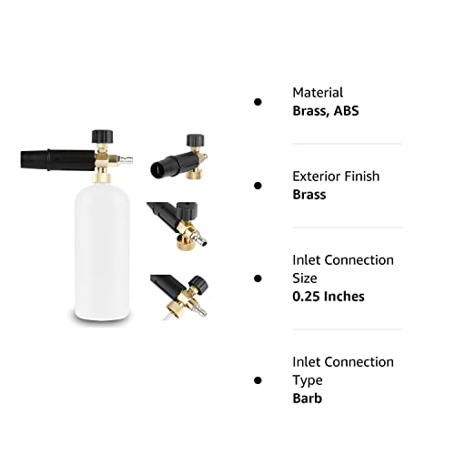 RULER Foam Cannon with 1/4” Quick Connector for Pressure Washer Gun and Wand with 1L Bottle, Professional Grade, Quick Release (Up To 3200 PSI )