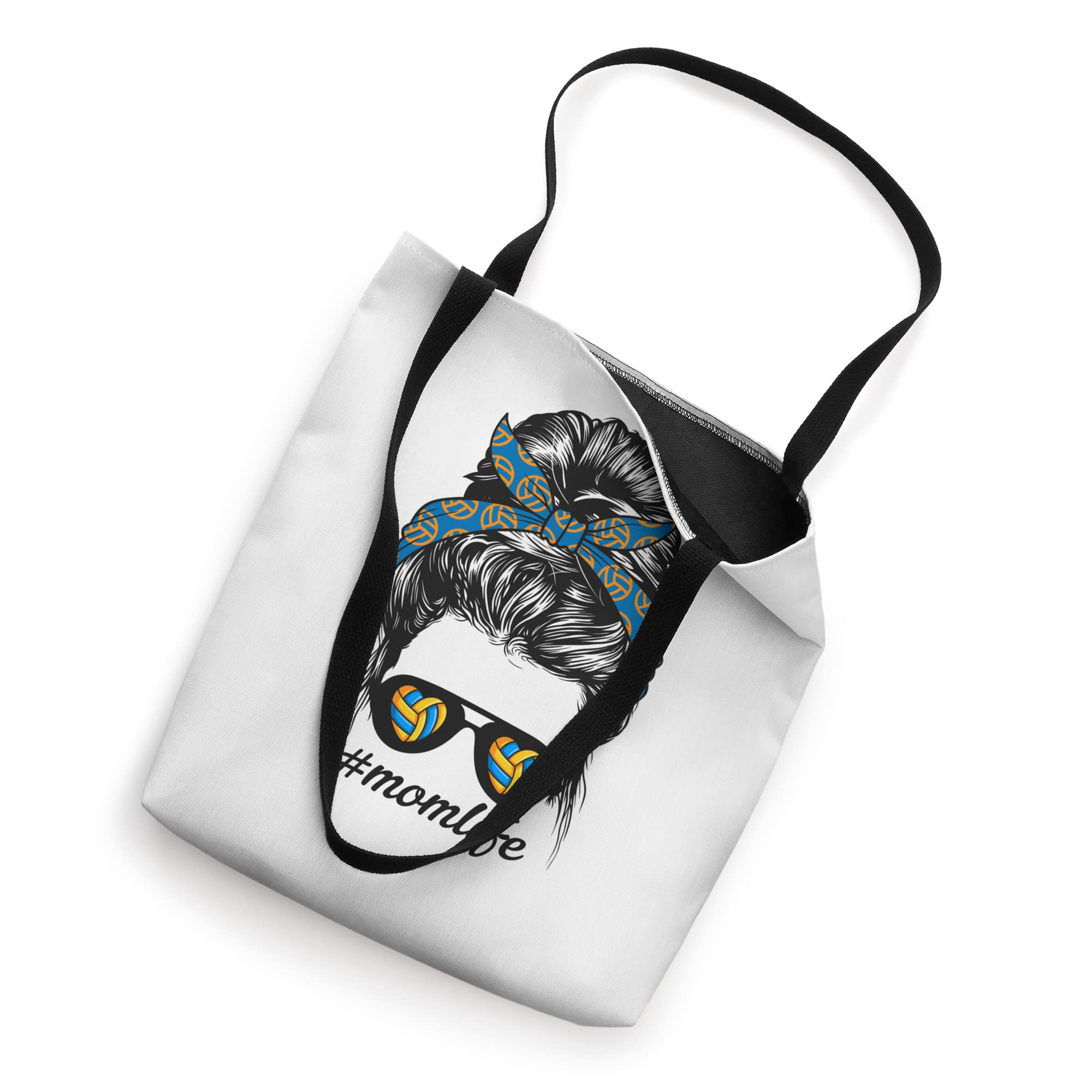 Volleyball Mom Life Messy Bun Love Heart Ball Mom Tote Bag