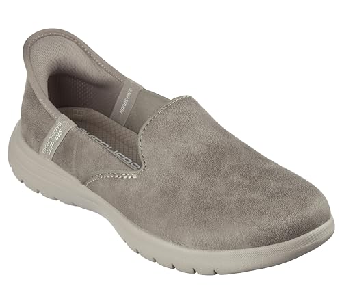 Skechers Women's Slip on Loafer, Taupe, 8