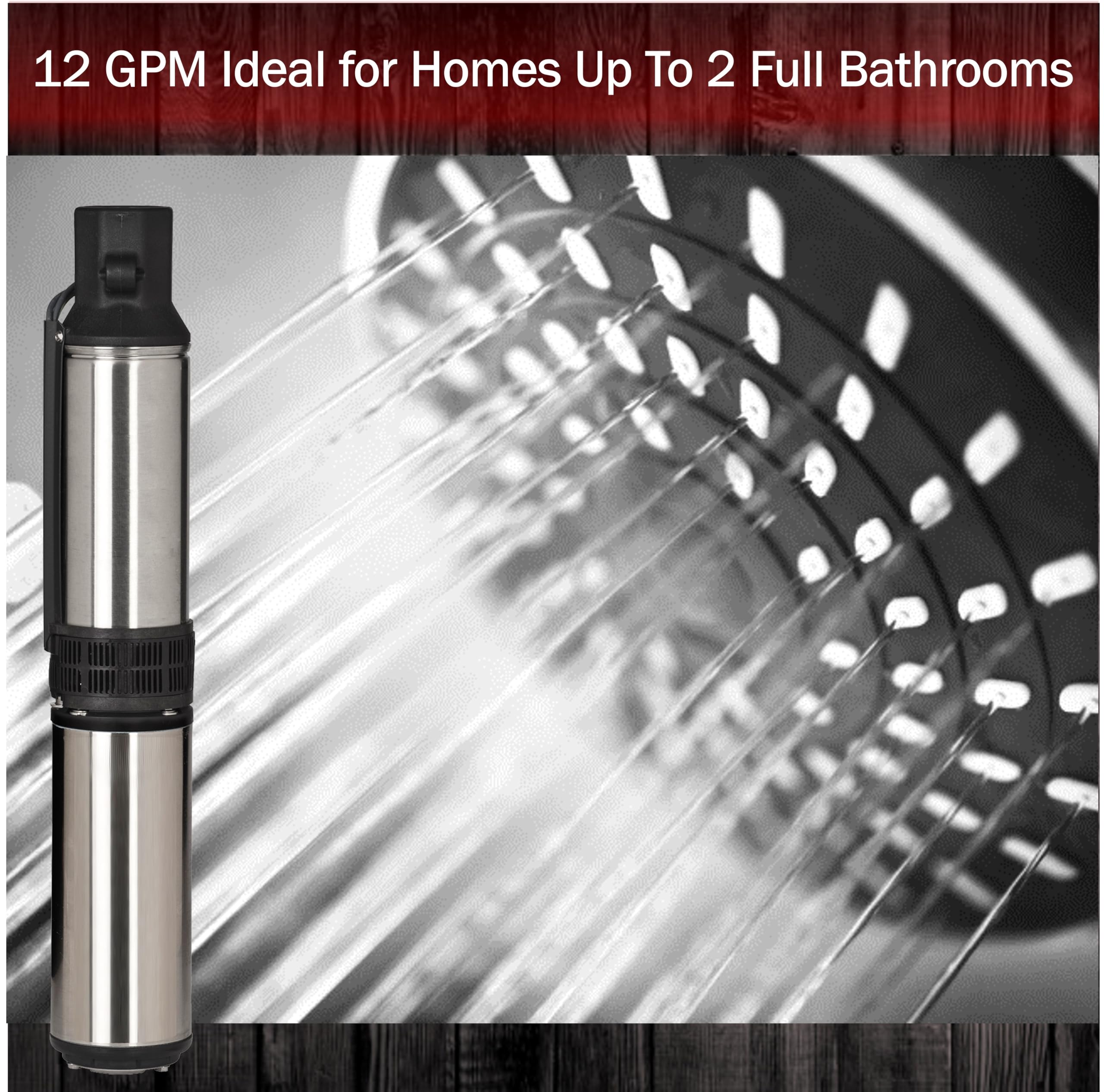 Red Lion RL12G07-2W2V 4-inch Submersible Deep Well Pump, 3/4 HP, 12 GPM 2-Wire, 230 Volts, Steel, 14942403