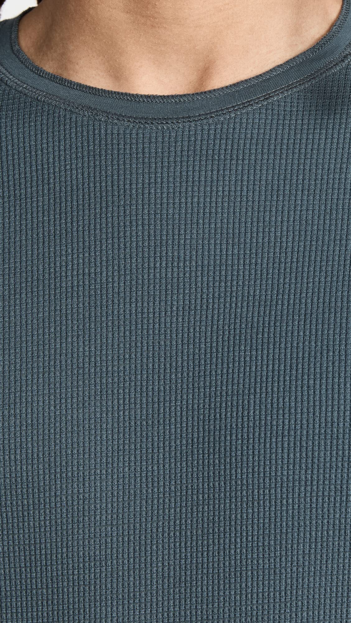 Vince Men's Thermal Crew Tee, Desert Leaf, Blue, L