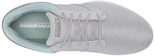 Skechers Women's Go Elite 3 Grand Relaxed Fit Spikeless Waterproof Golf Shoe, Gray/Mint, 6 M US