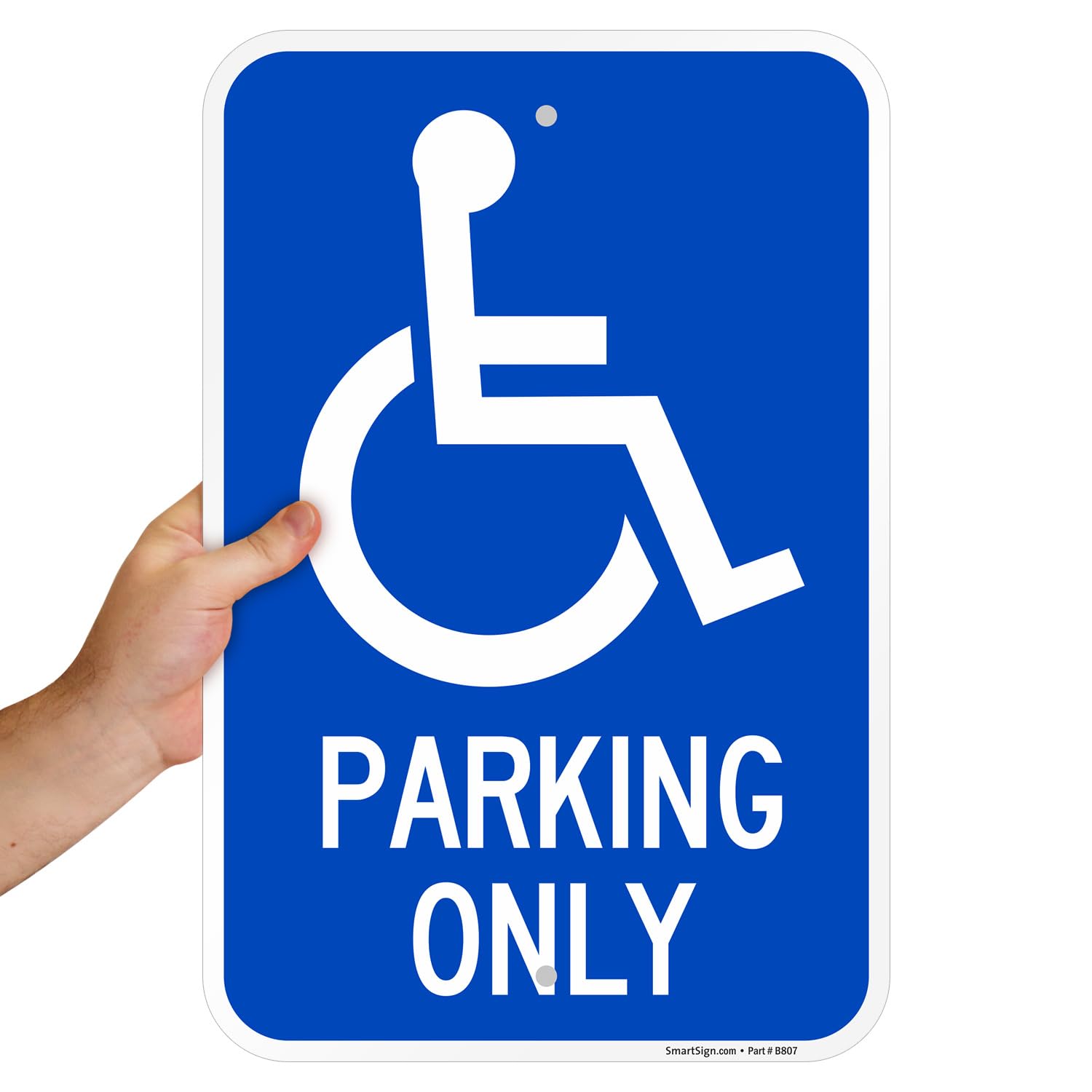 SmartSign Basics Handicap Parking Only Sign | 12" x 18" Engineer Grade Reflective ACM