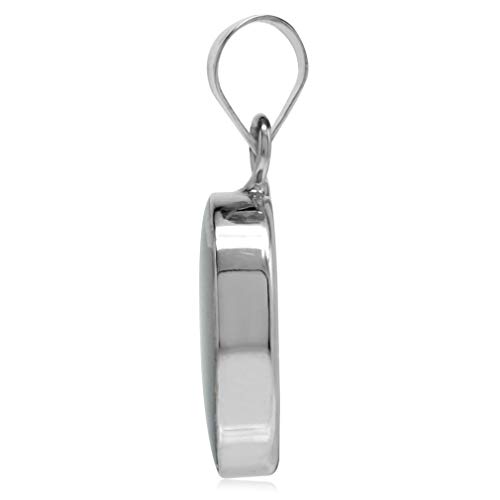 Silvershake 14mm White Mother of Pearl and Created Black Onyx 925 Sterling Silver Yin Yang Pendant