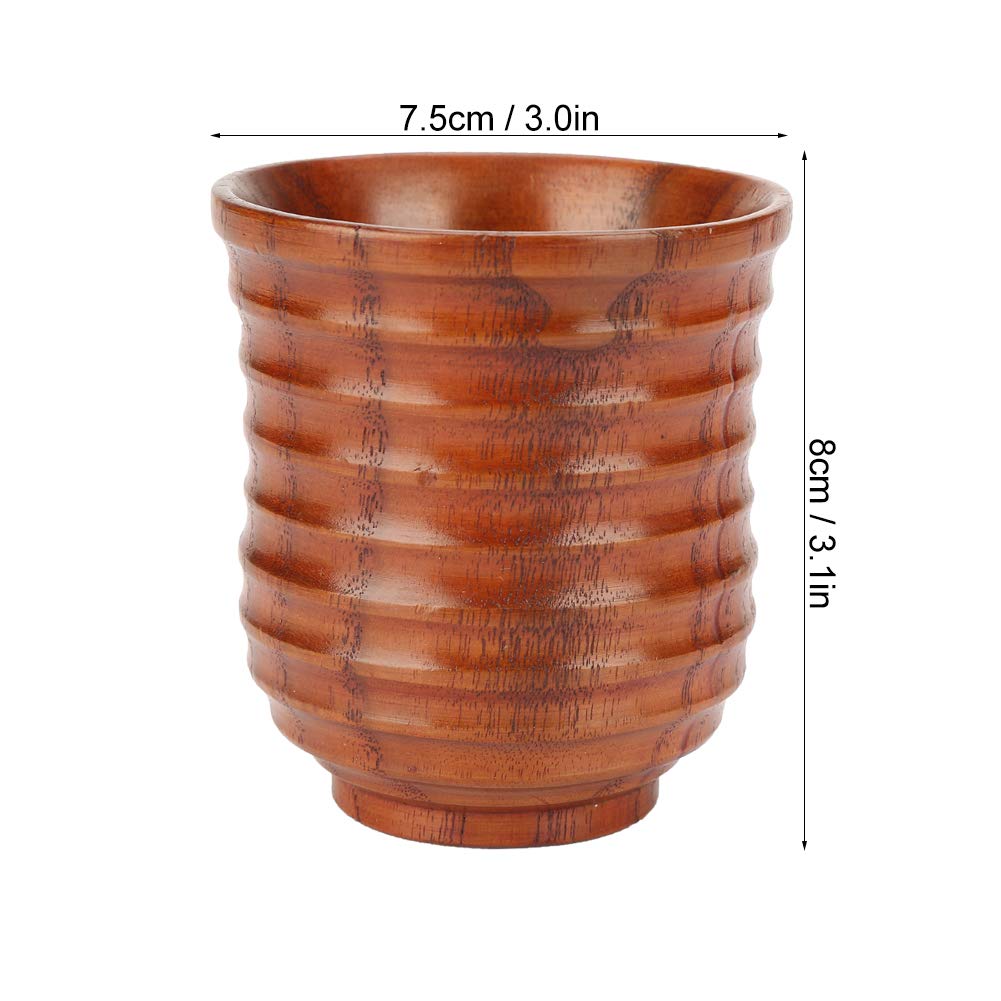 Wooden Tea Cup, Natural Solid Wood Tea Cup Japanese Zen Style Teacup Wooden Teacups Coffee Mug Wine Mug Classical Beer Mug Small Tea Cups Drinking Cup for Drinking Tea Coffee Wine Beer, Pack of 2