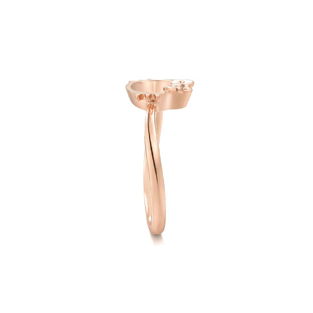SILVERHUB Hello Kitty Solid 14K Rose Gold Plated 925 Sterling Silver Fashion Engagement Ring For Women 0.9mm_6
