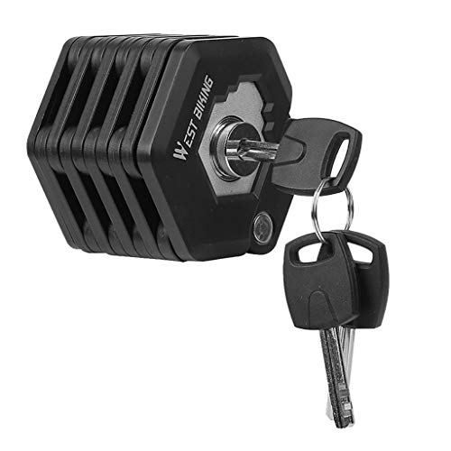 Zerlibeaful Bicycle Folding Security Anti- Lock Lock Strong 3 High Bicycle Leg Str Keys Bike Accessories Mountain Biking Gifts (Black, One Size)