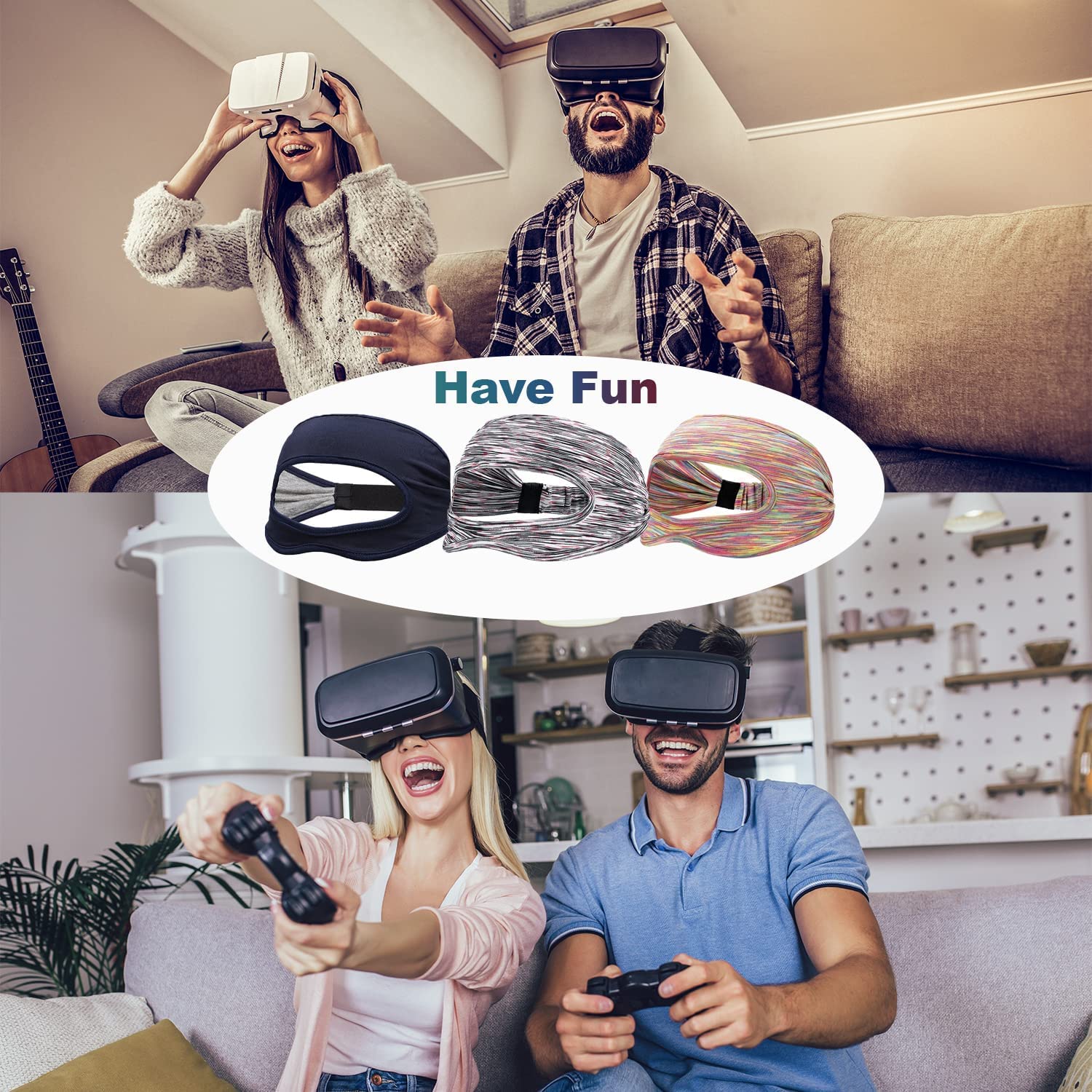 VR Eye Masks VR Sweat Band ,Breathable Facemask for Enhanced Comfort in VR, Adjustable Size,for Oculus Quest 2 Facemask Use for VR Workouts Supernatual with Virtual Reality Headset