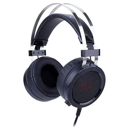 Redragon H901 Gaming Headset with Microphone for PC and Built-in Noise Reduction Works with Computer, Laptop, Tablet, Playstation 4, PS4, Xbox One (Stereo Adapter Included)