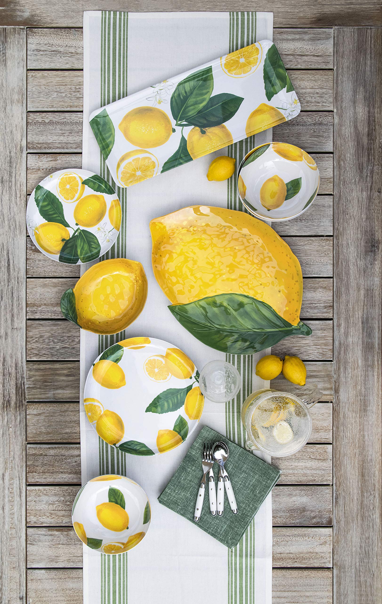 TarHong Lemon Fresh Pure Melamine Salad Plate, 8.5", Set of 6