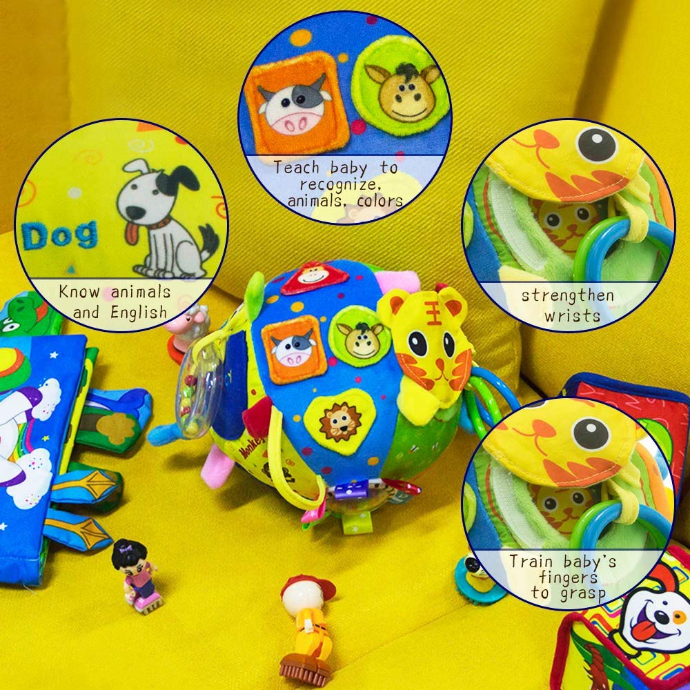 Tenmon Baby Hanging Wind Chime Toy Squeak Toy, Hook Design Suitable for Baby Carriage Crib Accessories