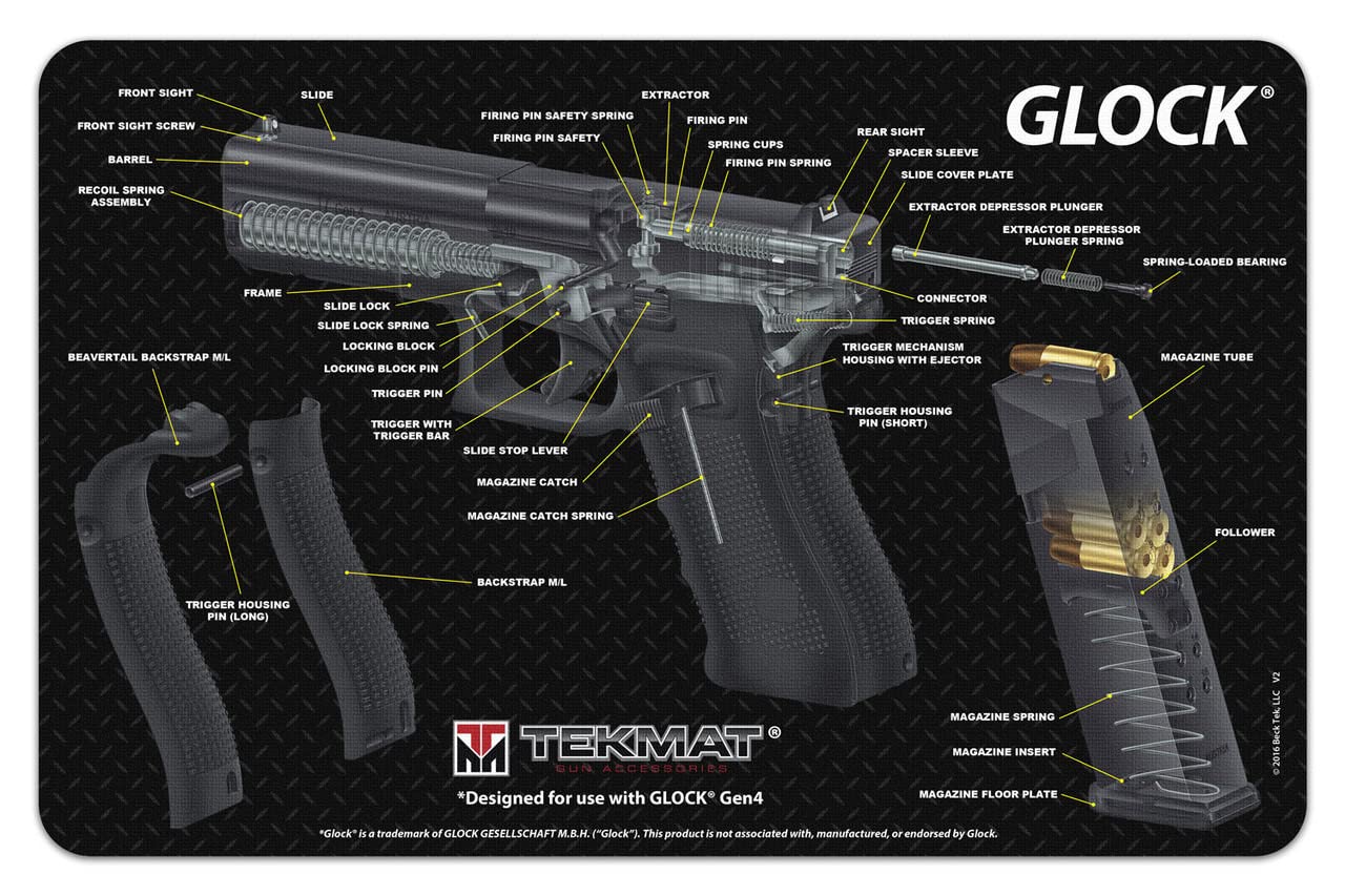 TekMat Glock Cut Away Mat, Black, One Size, TEK-R17-GLOCK-CA