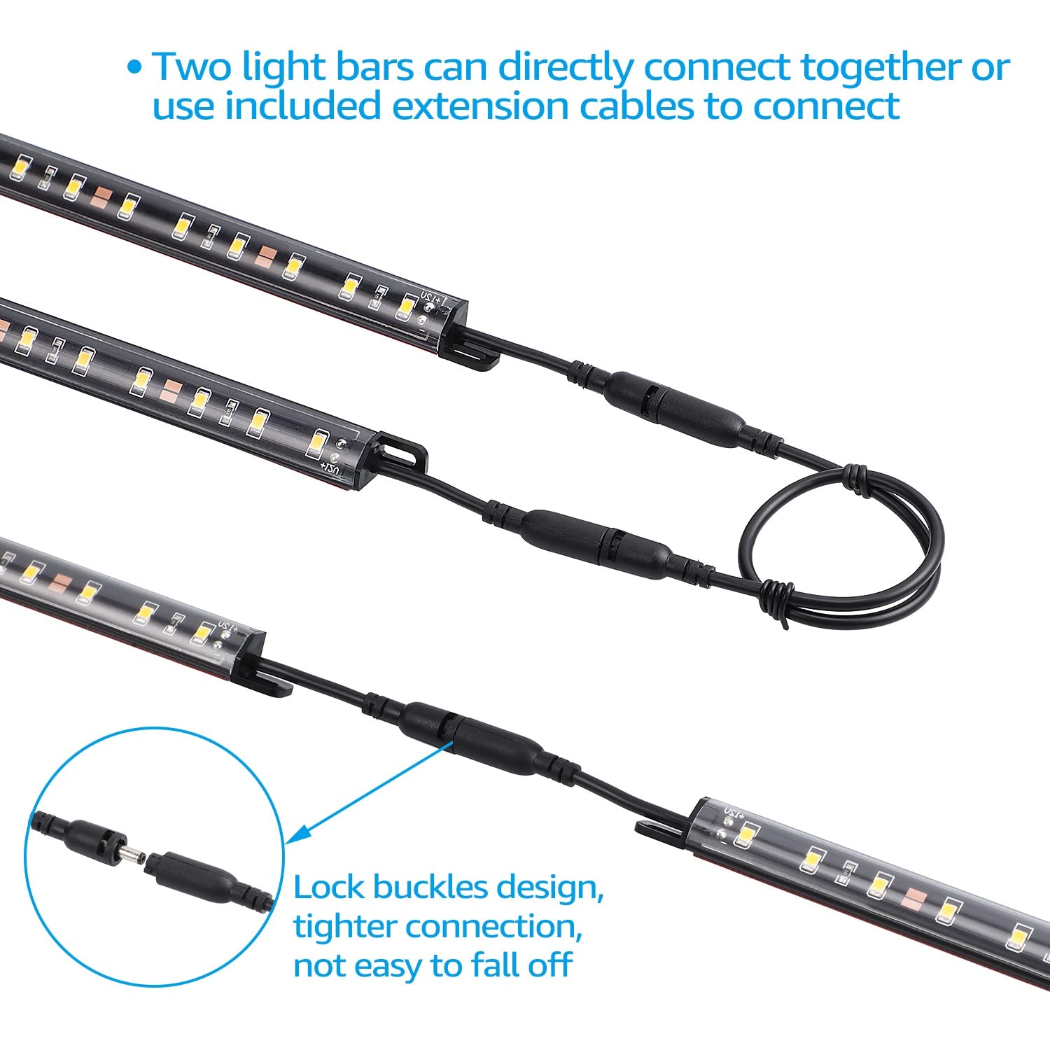 TORCHSTAR Voice Control Smart LED Safe Lighting Kit, (4) 12 Inch Dimmable Linkable Light Bars, Compatible with Alexa&Rocker Switch, 100-240V UL Power Adapter 900LM for Under Cabinet, 5000K Daylight