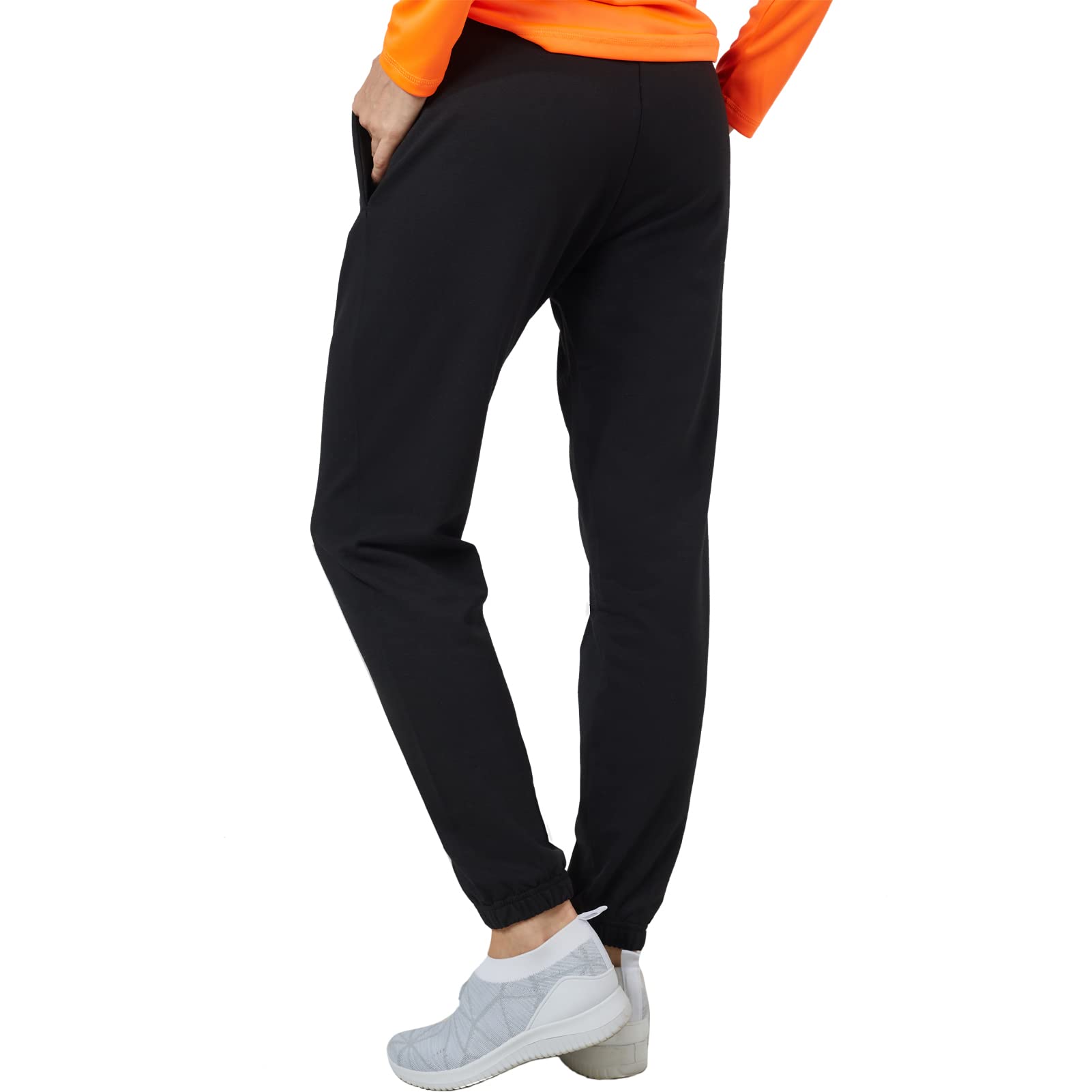 Womens Lightweight Drawstring Sweatpant High Waisted Casual Athletic Jogger Comfort Workout Cinch Bottom Pant with Pockets(Black,L)