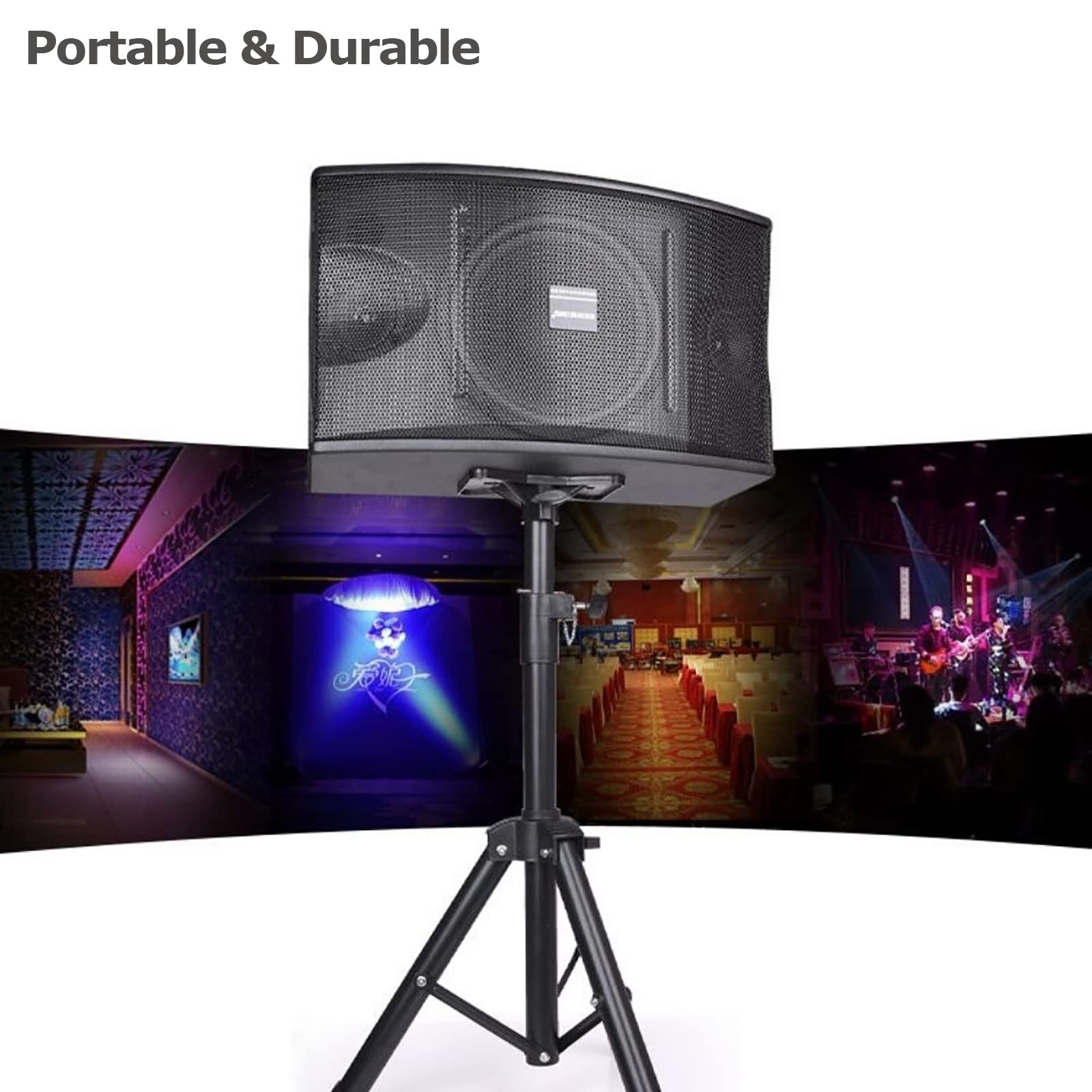ZEROSUN Speaker Stands Adjustable Extend 30" to 44" PA DJ Short Tripod Stand Mini Speaker Stand Compatible Insert Safety Pin and Knob Tension