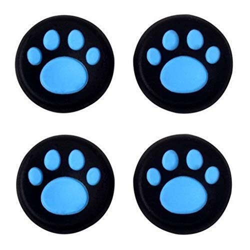 Replacement Cat Paw Silicone Analog Controller Joystick Thumb Stick Grip Cap Cover for Nintendo Switch NS Joy-Con (Blue)