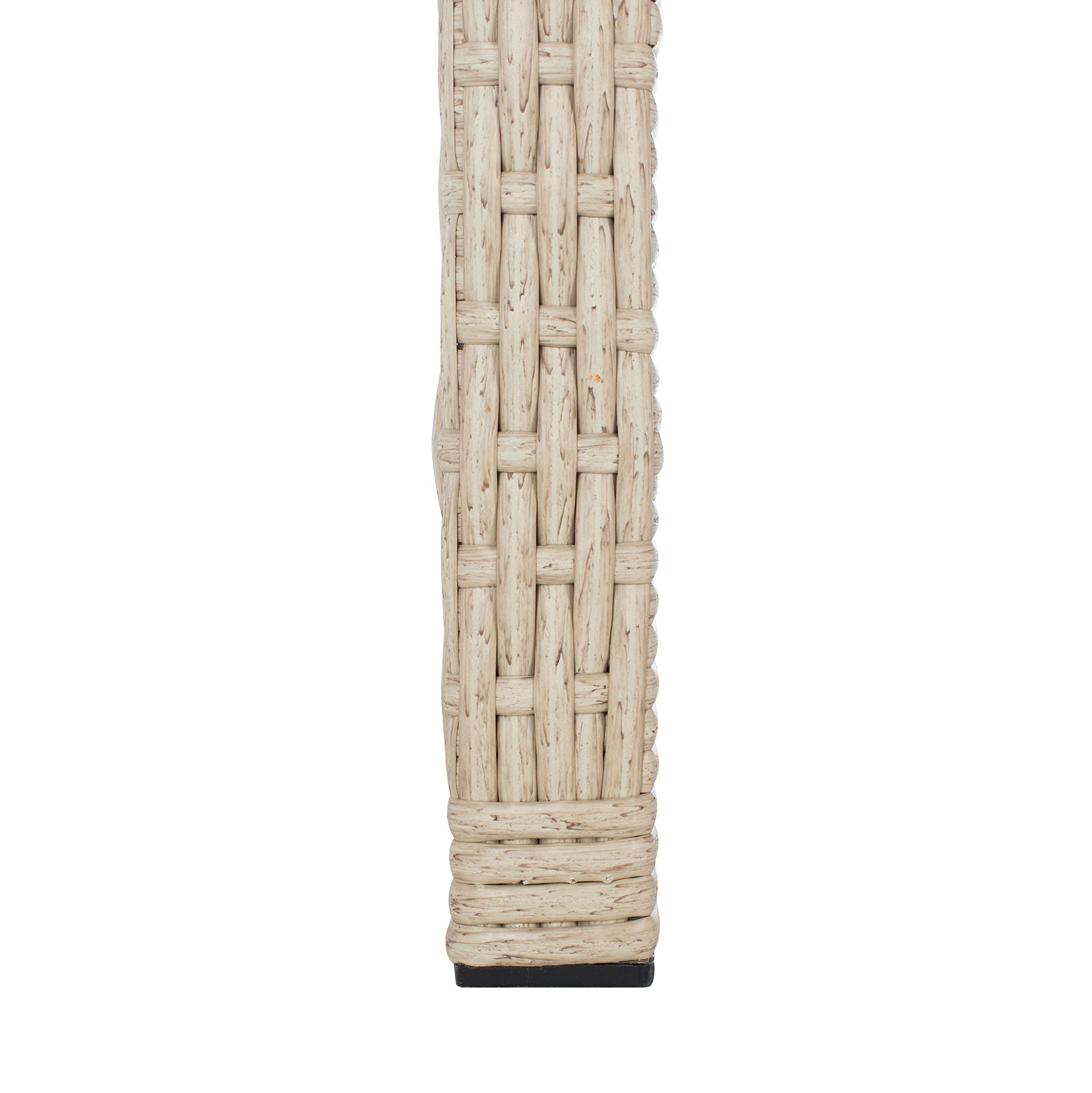 Safavieh Outdoor Collection Reslor Beige Wicker Cushion 4-Piece Living Set PAT7713B, Grey/White