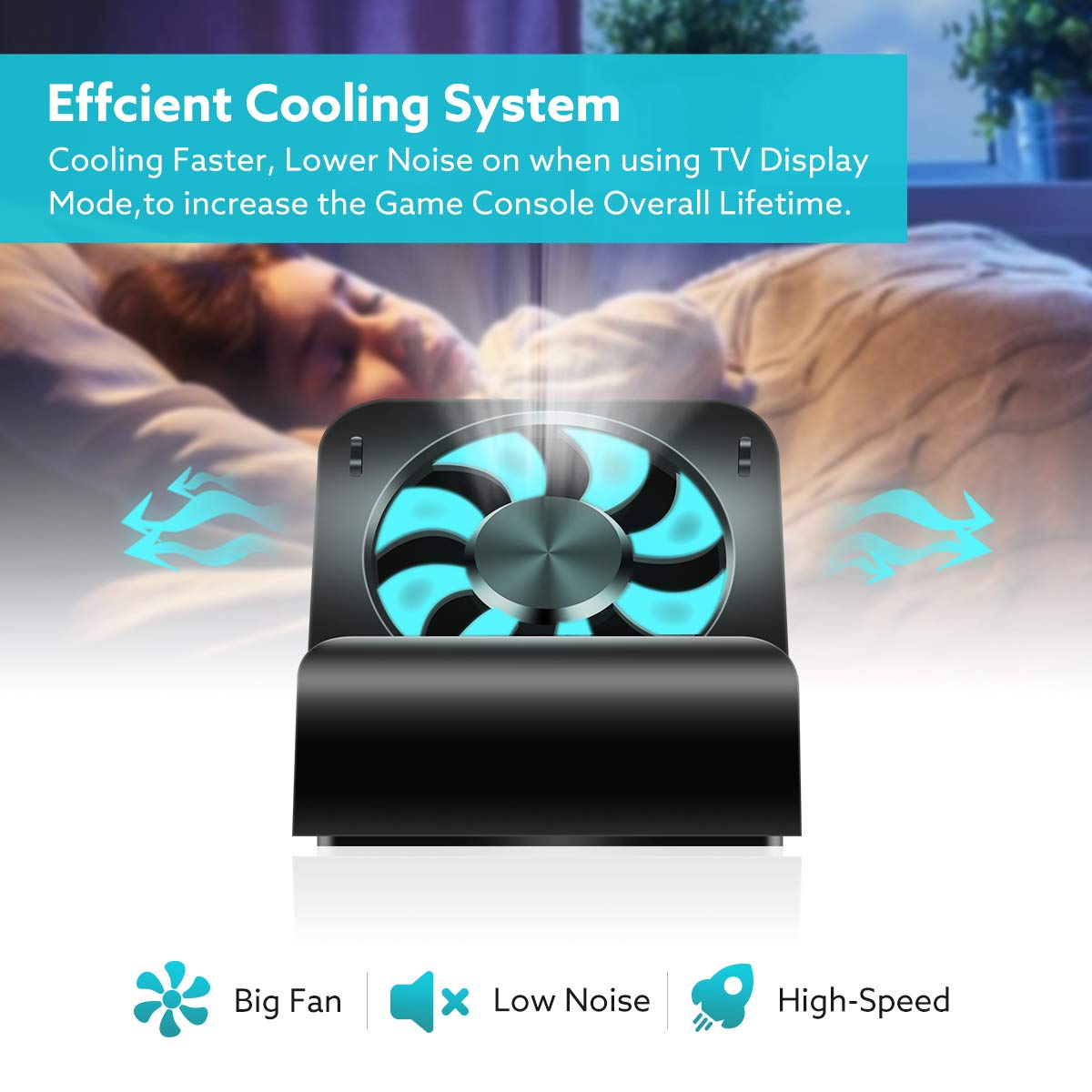 UeeVii Switch Dock, Docking Station with Cooling Fan Compatible with Nintendo Switch, Portable Switch TV Dock Charger Stand 4K HDMI Adapter USB 3.0