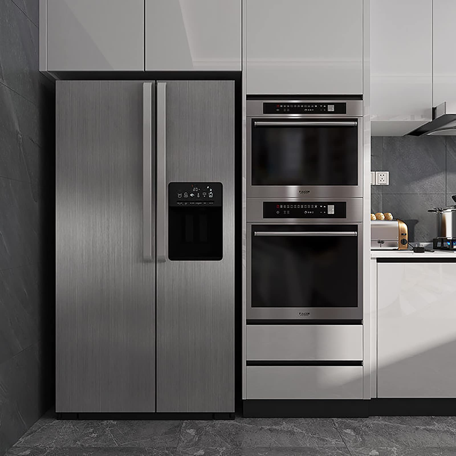 Yancorp Brushed Silver Contact Paper Stainless Steel Contact Paper Peel and Stick on Removable Countertop Self-Adhesive Kitchen Fridge Liner Covers (15.7"x78")
