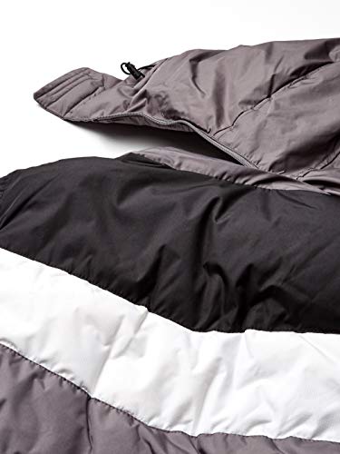 Reebok Men's Heavy Weight Hooded Bubble Jacket, Power Black/White/mid Grey, X-Large