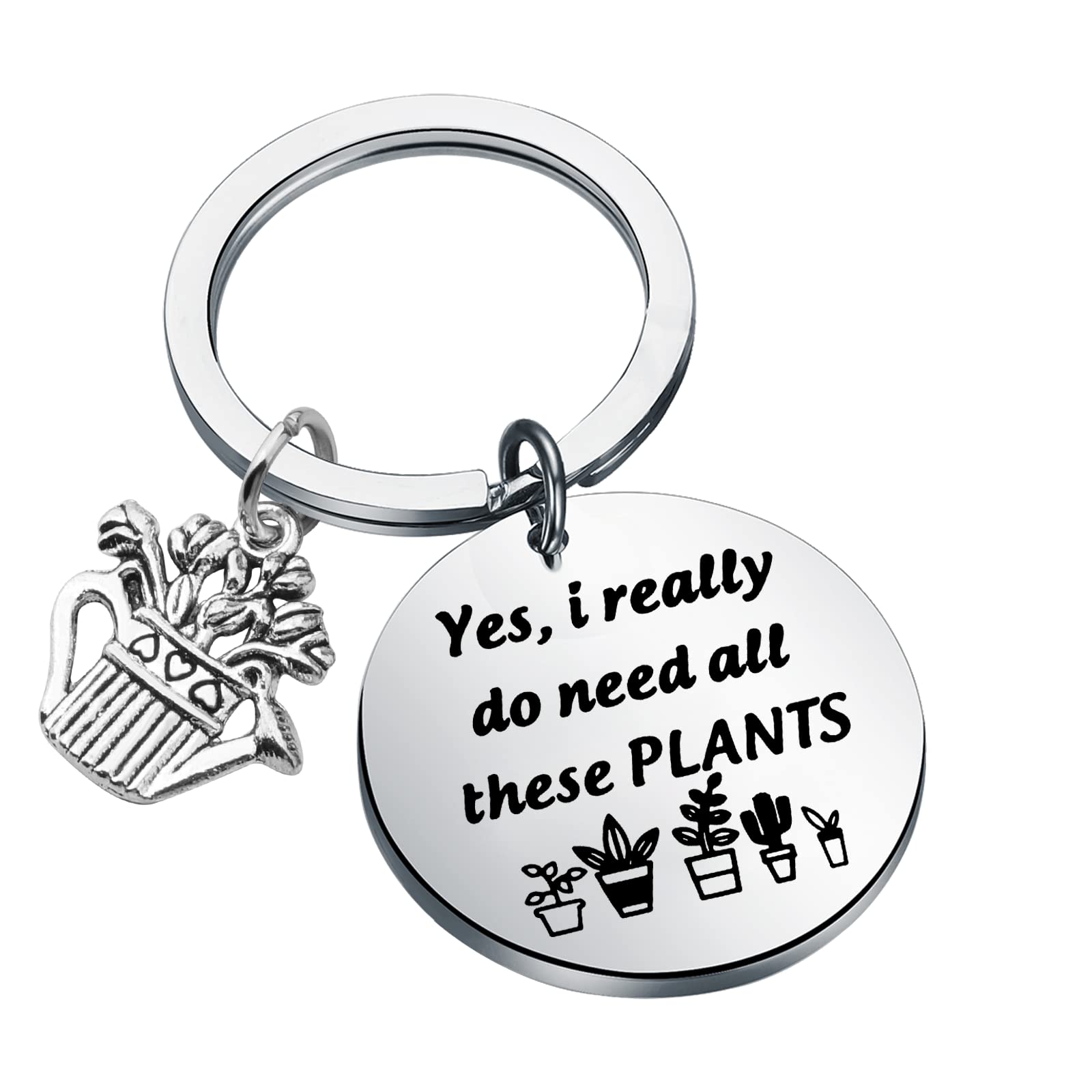 TIIMG Houseplant Lover Gift Plant Lady Keychain Gardener Gift Green Garden Lover Gift (i really need PLANTS)