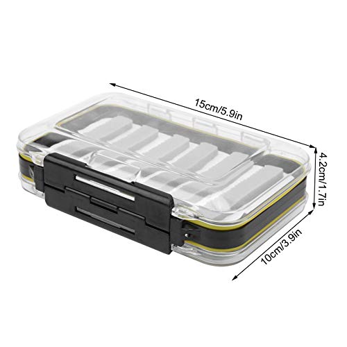 Ueohitsct Fly Fishing Box ABS Two‑Sided Transparent Lures Storage Case Fishing Gear Accessories