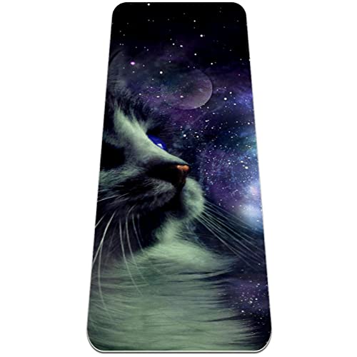 Yoga Mat, Yoga Mats for Home Workout, Workout Mat, Exercise Mats, Pilates Mat, Space Star Planet Cat