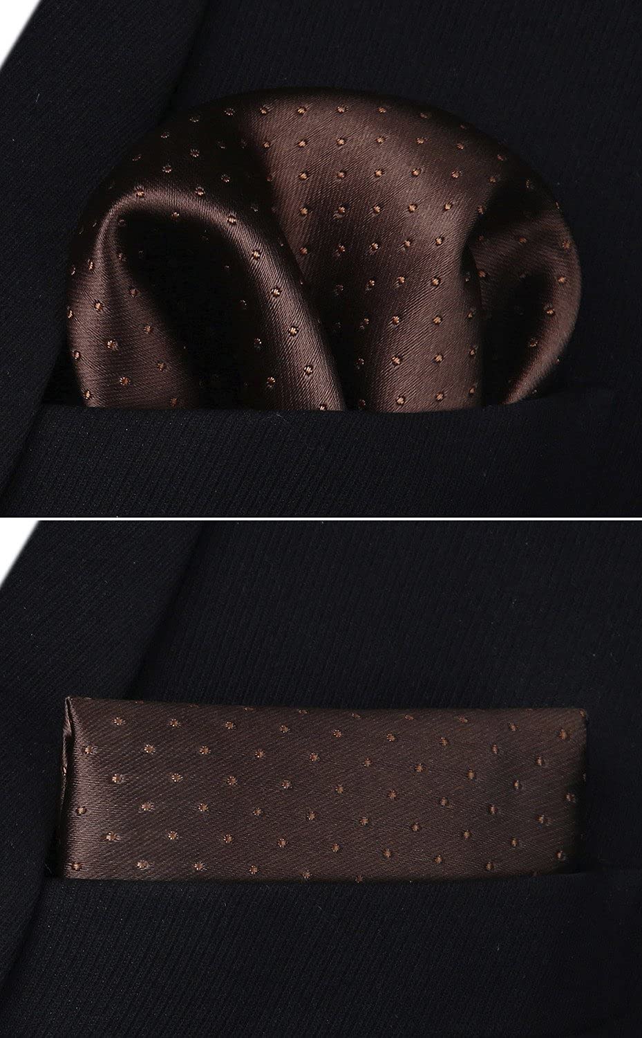 Polka Dot Ties for Men Tie and Pocket Square Set Navy Blue Classic Woven Formal Business Necktie Handkerchief for Wedding Party