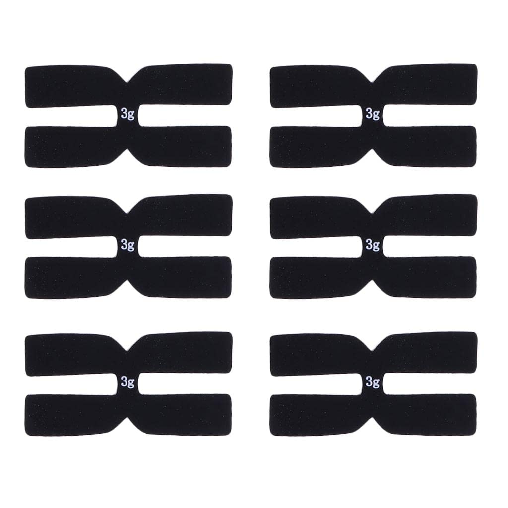 simhoa 6X Silicone 3g Racquet Balance Strips Tape Weighted Bar for Tennis Badminton, Black, 4x2cm