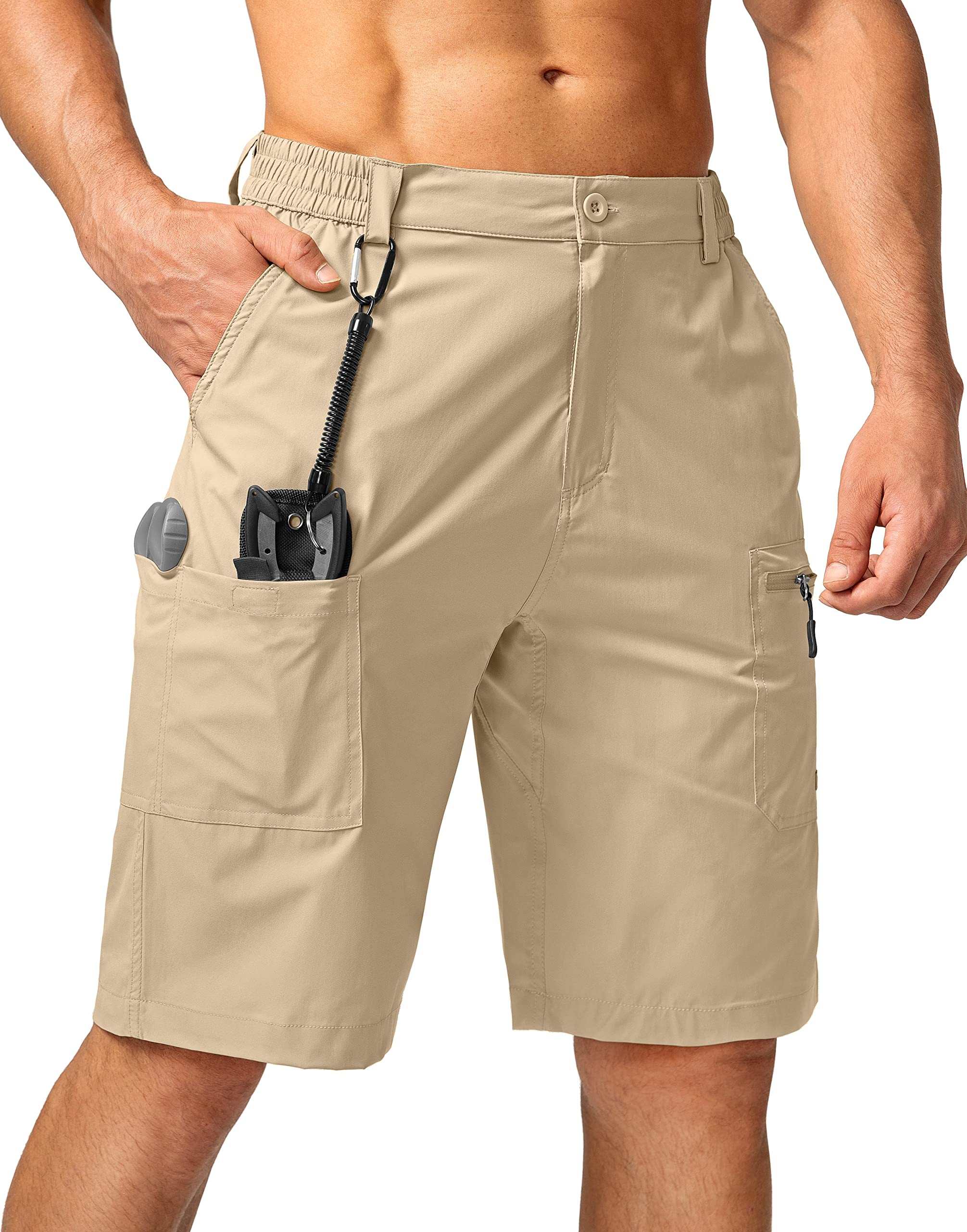 Viodia Men's Hiking Cargo Shorts with Multi Pockets Quick Dry Stretch Tactical Shorts for Men Fishing Outdoor