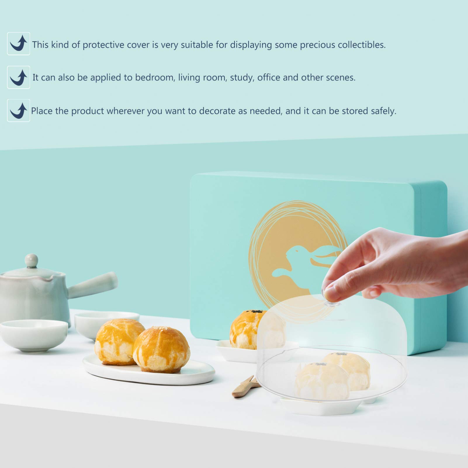 Yardwe Round cake display cover Clear Cake Dome Plate Cover Cake Display Stand Food Plate Lid Cover Cake Serving Platter Cheese Dish Holder food protector cover Cover cake dome cover