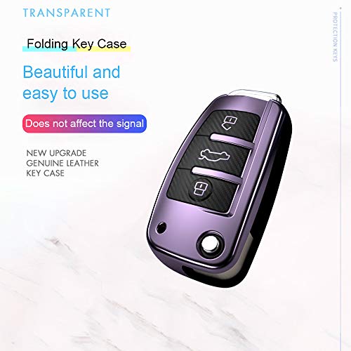 shunyang Compatible with Key Fob Case Cover for A1 A3 A4 A5 A6 Q2 Q3 Q7 TT S3 R8