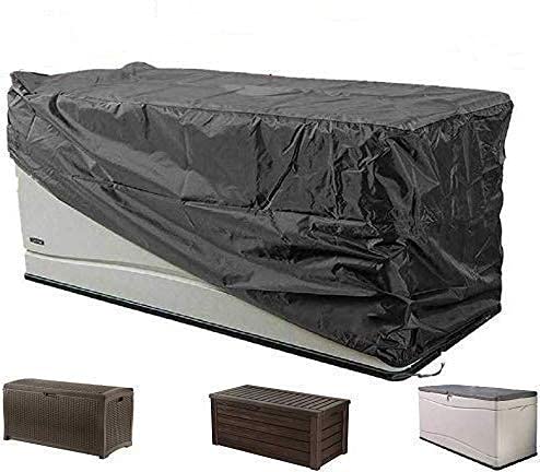skyfiree Patio Deck Box Cover with Zipper 61x30x28 inch Waterproof Outdoor Cushion Box Cover Storage Ottoman Bench Cover for Garden Deck Box Container Black