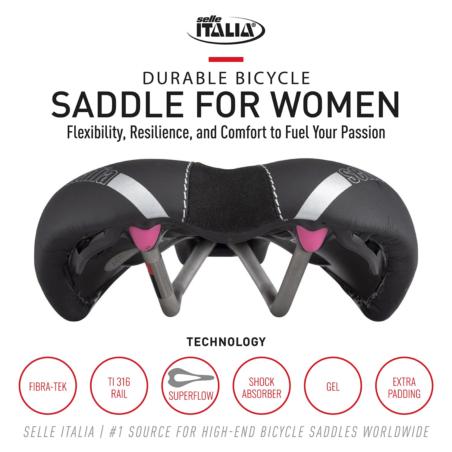 Selle Italia, Diva Gel Superflow, L, MTB and Road Bike Saddle, 270 x 152mm, Women, 285g