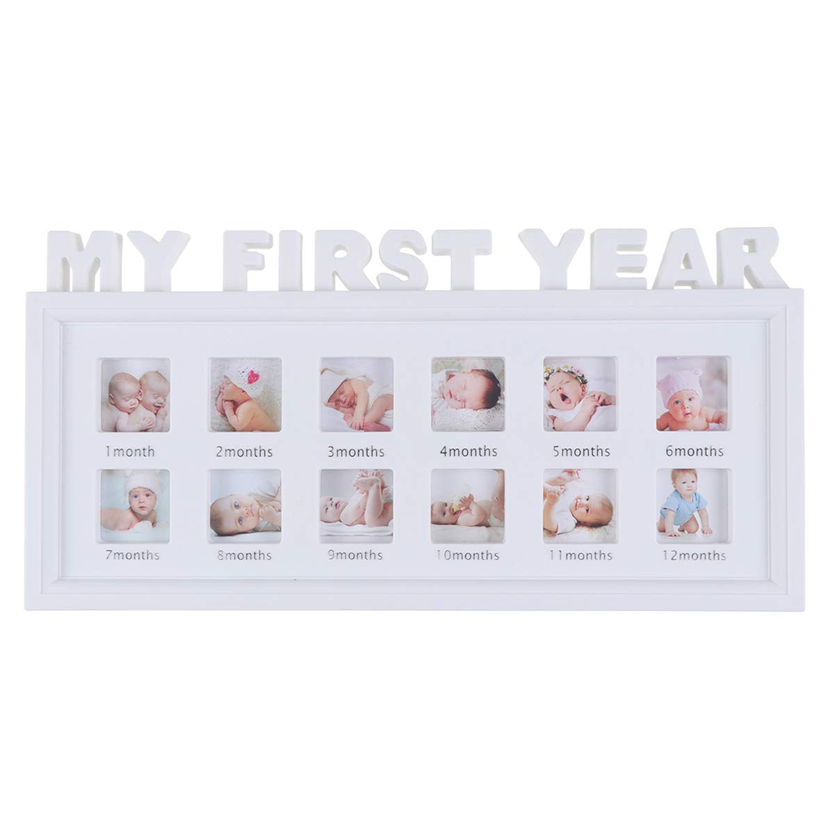 VOSAREA Infant Baby Newborn Photographs Albums My First Year Photo Frame Memorable Keepsake Frame