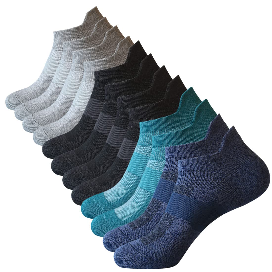 Virmoku Mens Multipack Athletic Running Ankle Socks For Men No Show Cut Casual Liner 100% Cotton Crew Socks