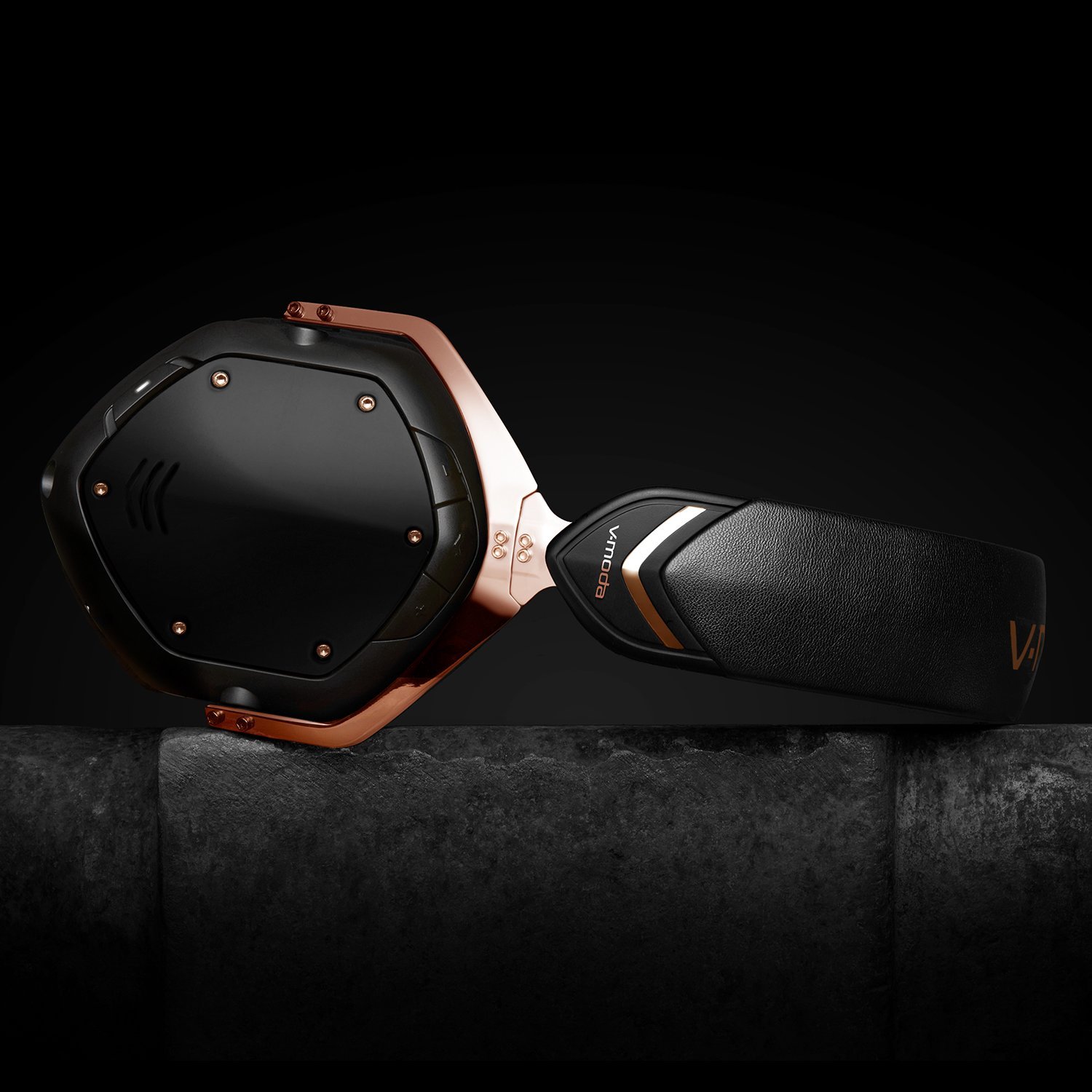 V-MODA Crossfade 2 Wireless Codex Edition with Qualcomm aptX and AAC - Rose Gold & V-MODA XL Cushions for Over-Ear Headphones - Black